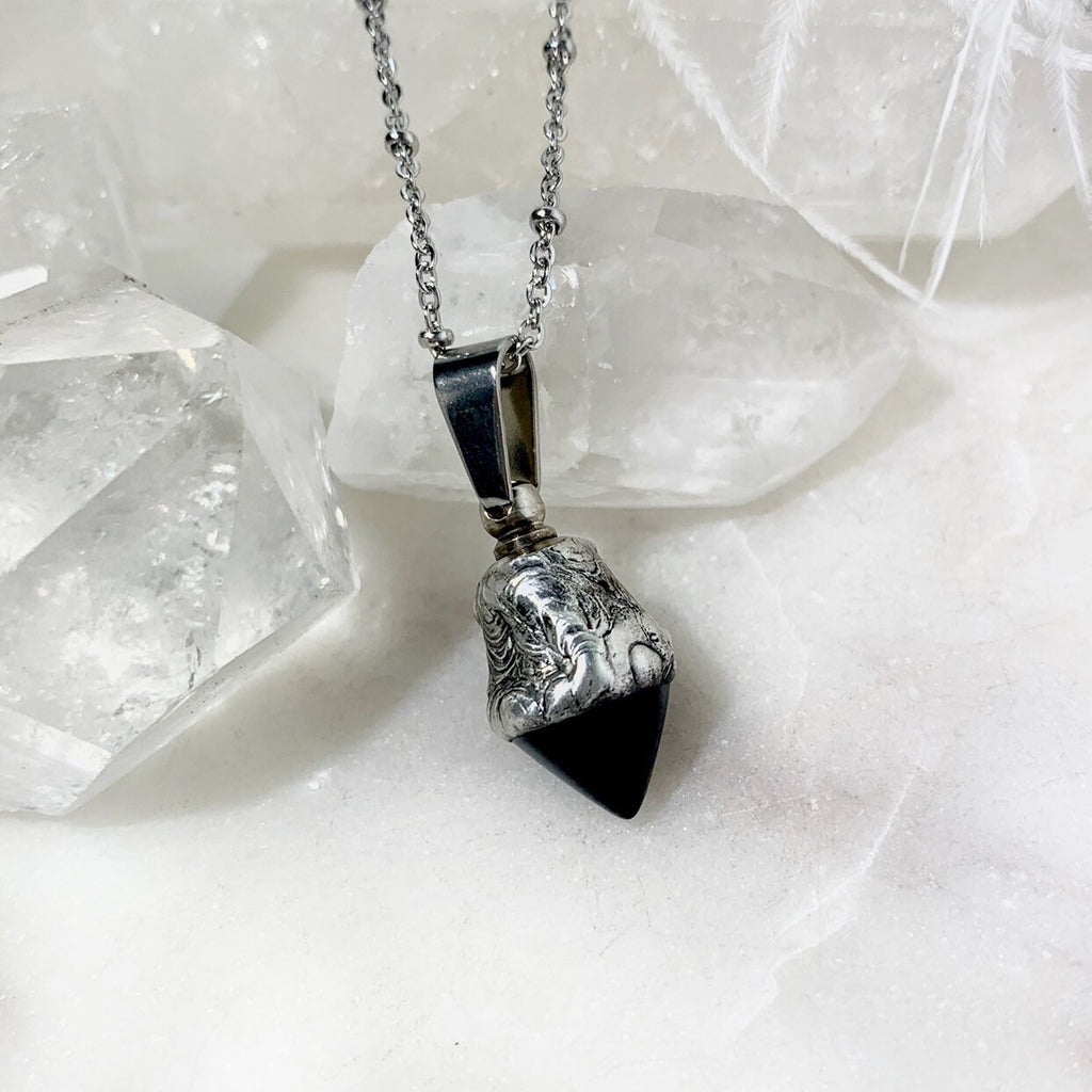 Small Obsidian Point Urn Necklace | Sacred Spirit Relics