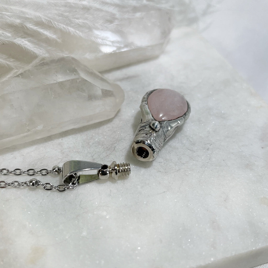 Rose Quartz Tear Urn Necklace | Sacred Spirit Relics