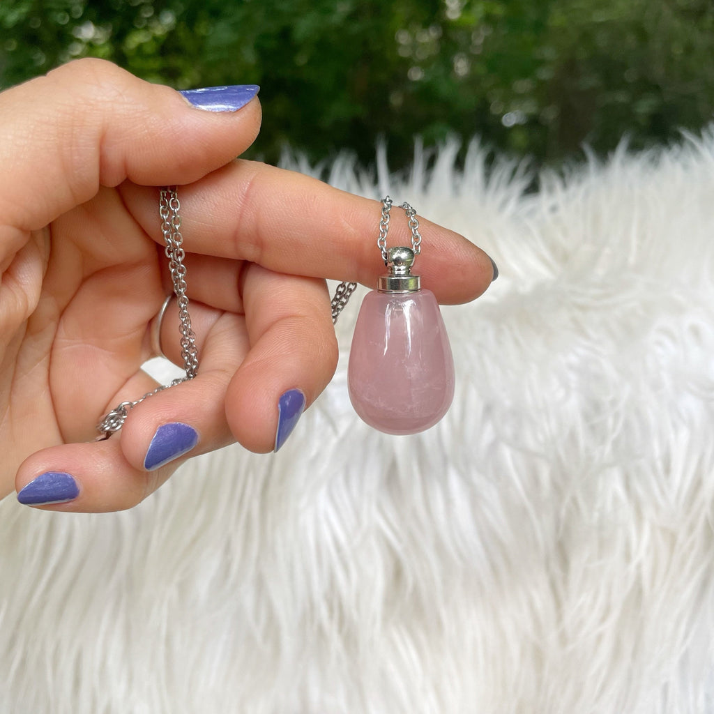 Rose Quartz Silver Urn Necklace | Sacred Spirit Relics