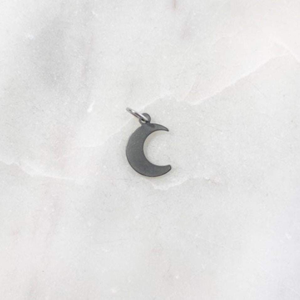 Moon Charm, Stainless Steel Crescent Moon Charm, Add on Charms, Necklace Charm, Bracelet Charm ...