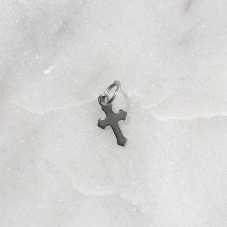 Cross Charm, Stainless Steel Cross Charm, Add on Charms, Necklace Charm ...