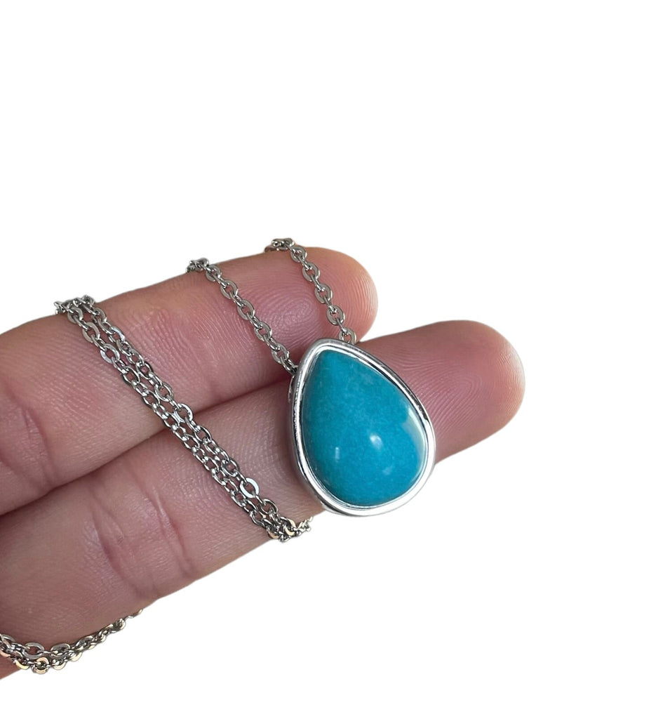 Turquoise Howlite Tear Urn Necklace | Sacred Spirit Relics